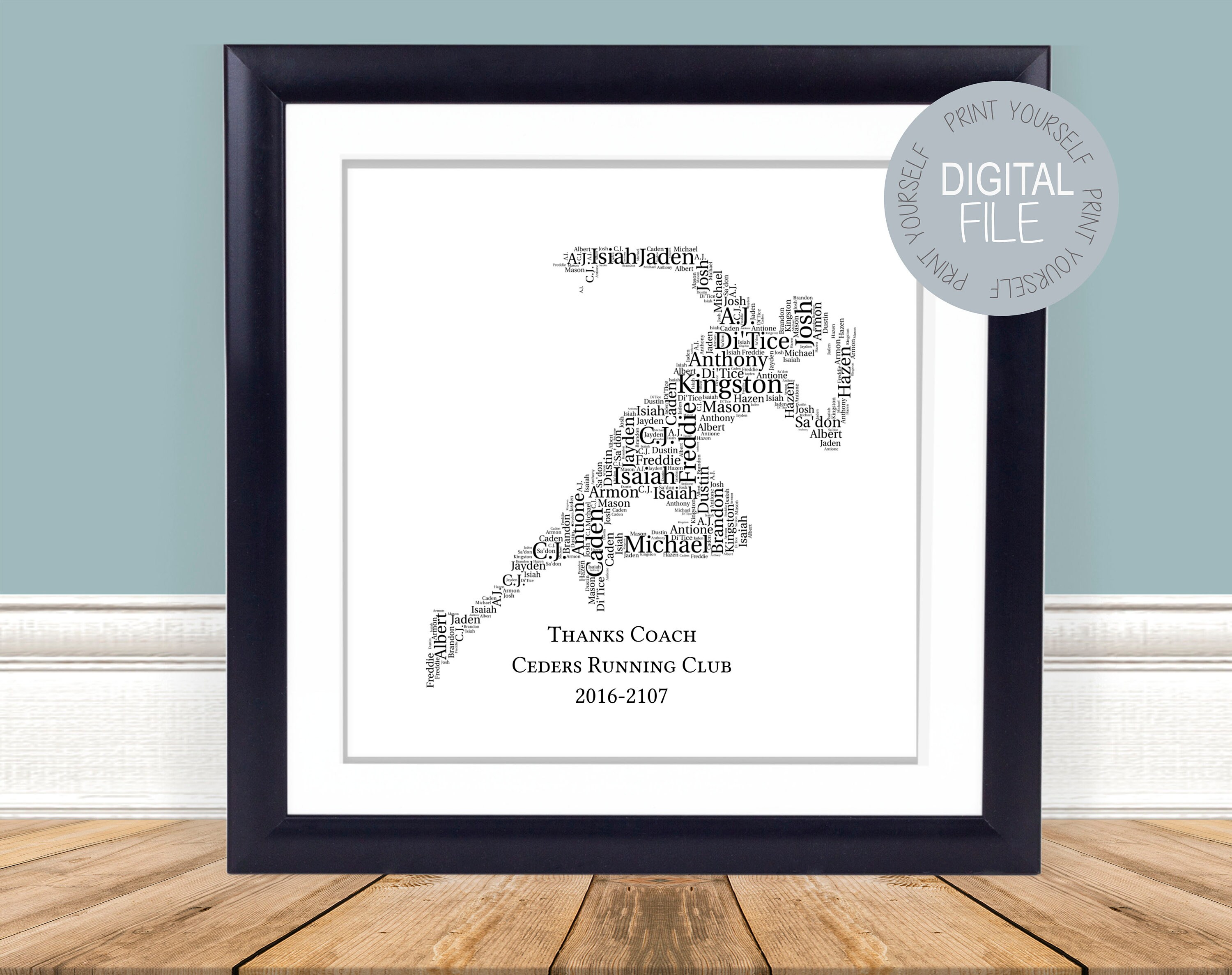Gift for Runners, Running Coach Gift Runner Word Art Printable Gift ...