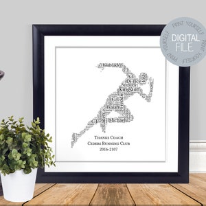 Gift for Runners, Running Coach Gift Runner Word Art Printable Gift ...