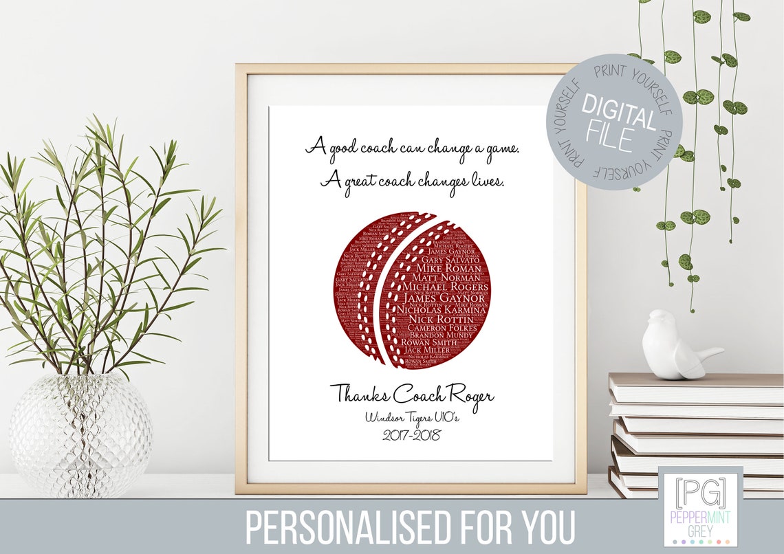 Cricket Coach Gift Cricket Printable Cricket Lover Present End of ...