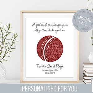 Cricket Coach Gift Cricket Printable Cricket Lover Present End of ...