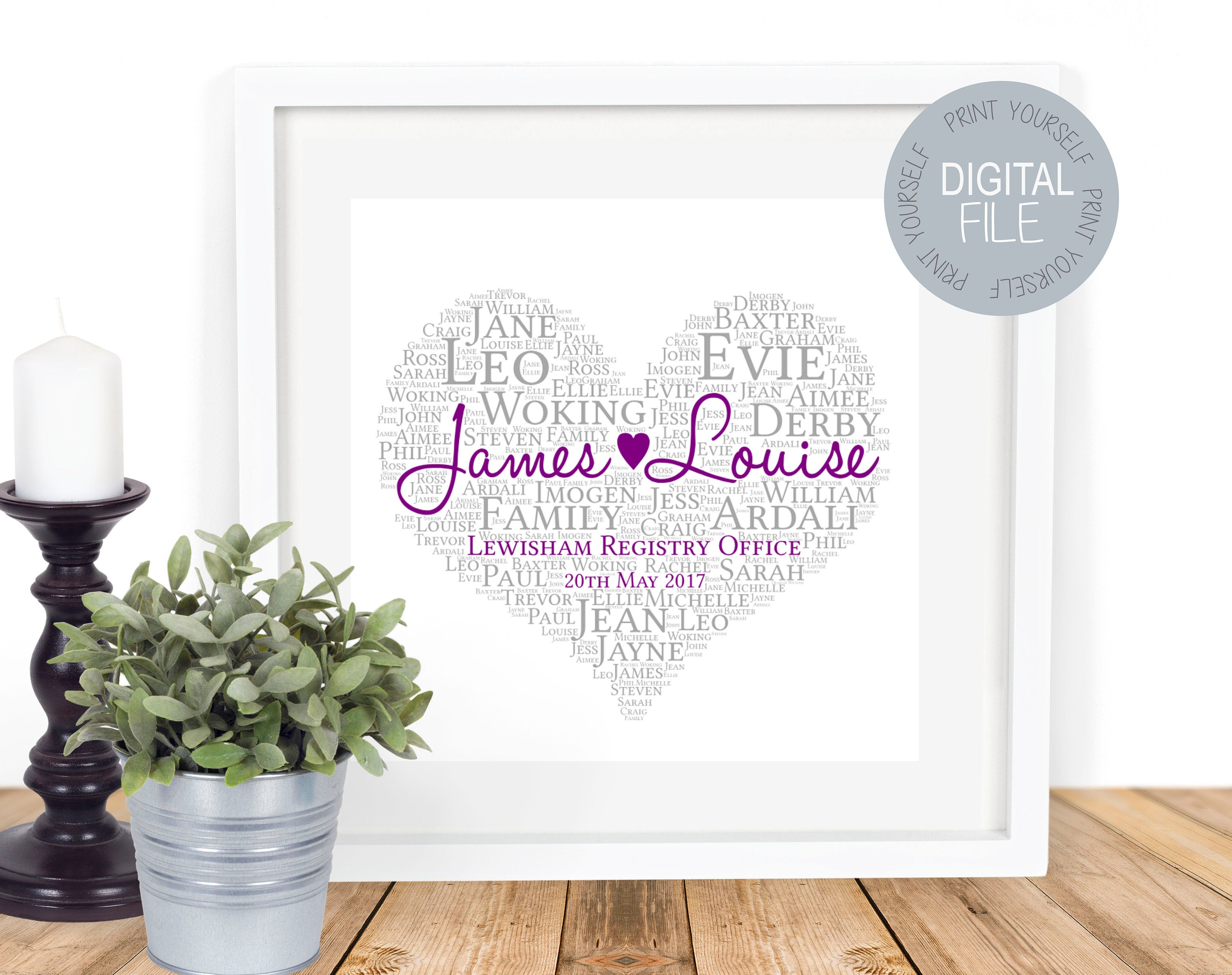Custom WEDDING PRESENT Custom Word Art Gift Personalised - Etsy