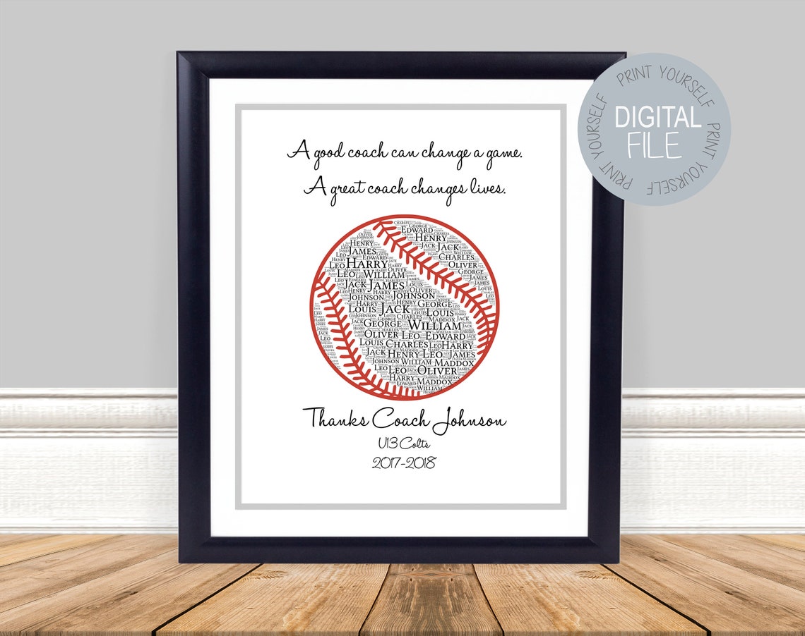 Personalised Baseball Coach Gift | Etsy