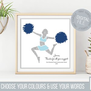 Cheerleader Gift Cheerleading Word Art Printable Gift Personalized Gift ...