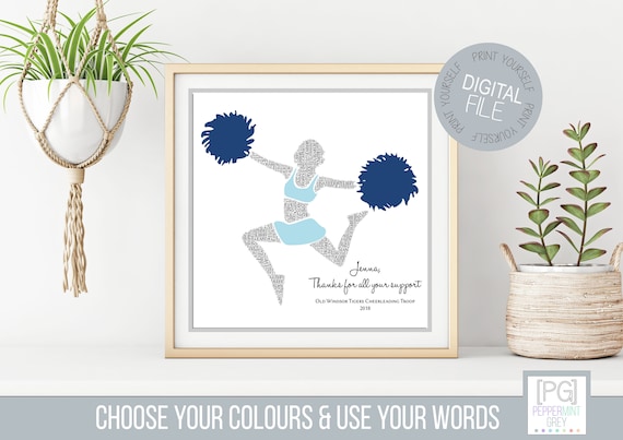 Cheerleader Gift Cheerleading Word Art Printable Gift | Etsy