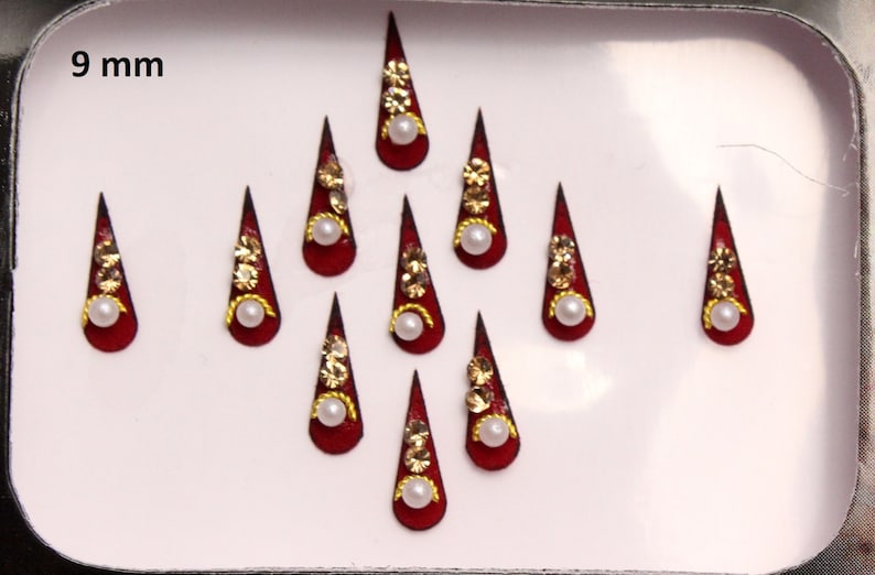 Bindis Long Tilak Dark Brown Face Bindisindia Bindis | Etsy