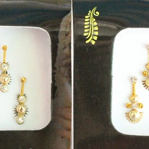 Gold/silver/black Long Face Bindi Stickers,bridal Bindis Stickers,long ...