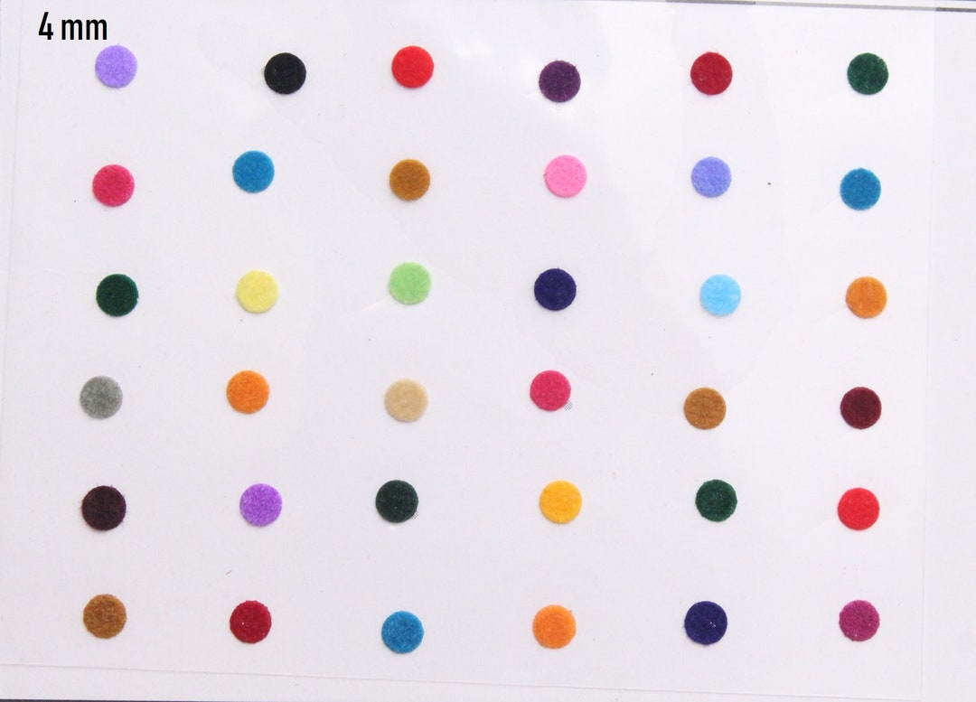 Velvet Round Colored Bindi Stickers,wedding Round Bindi,plain Colorful ...