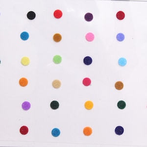 Velvet Round Colored Bindi Stickers,wedding Round Bindi,plain Colorful ...