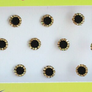 Bindis Black 7 Mm Face Stickers,round Bindis,velvet Black Bindis ...