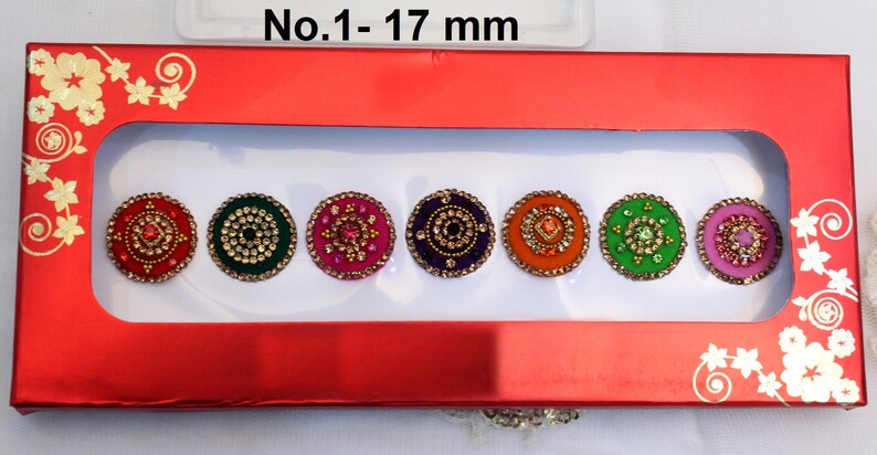 Bindis Big Round Multicolored Bridal Bindis indian Color - Etsy