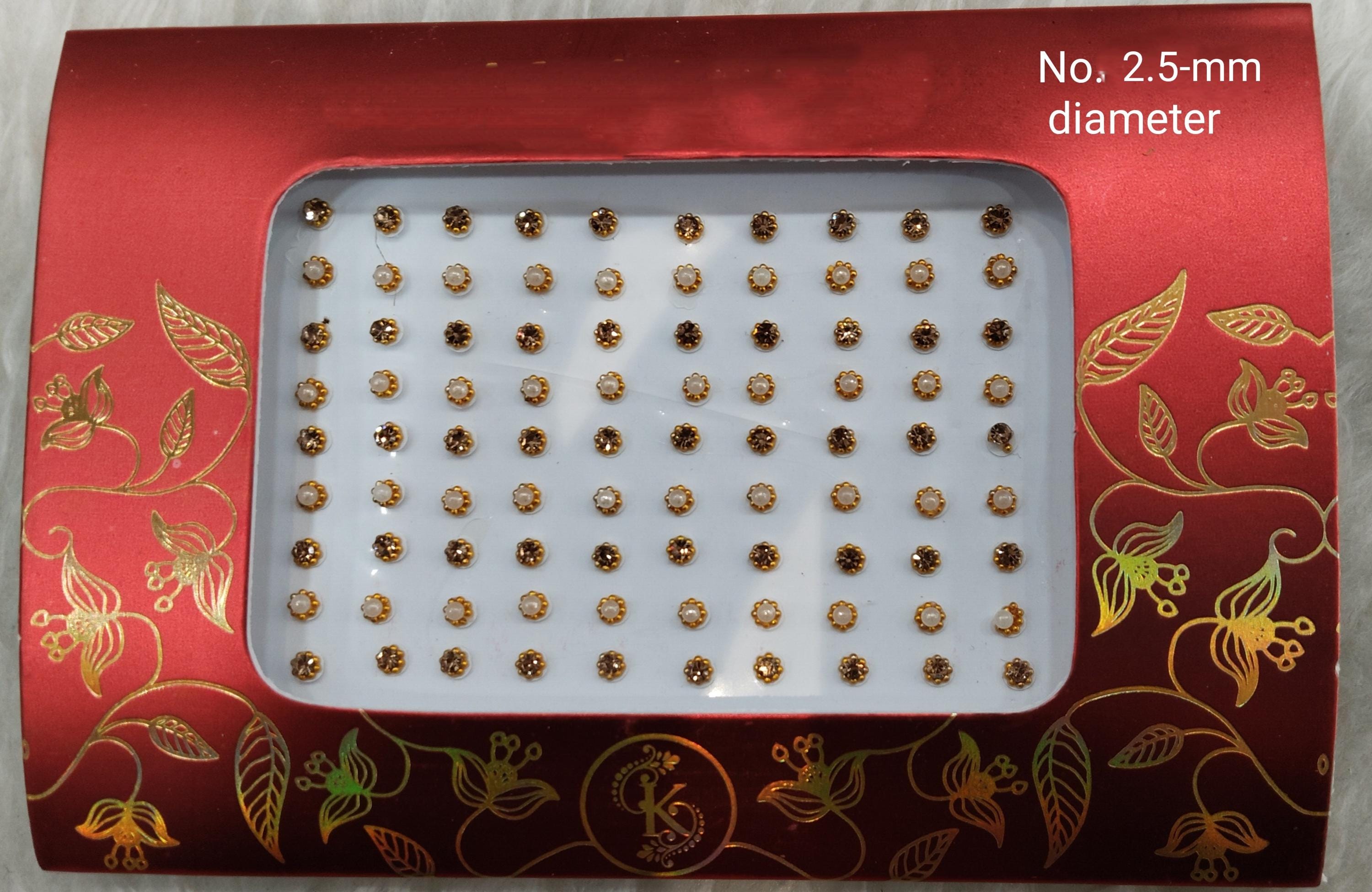 180 Gold Round Stone Bindis: Bridal Face Jewels, Self Adhesive Stickers ...
