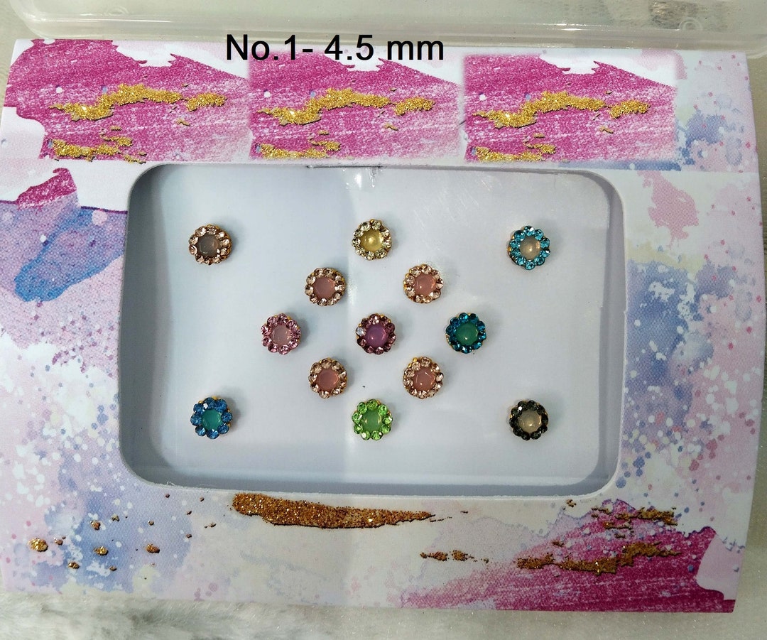 Bindis Round Colorful Wedding Bindis Jewels,round Velvet Colorful ...