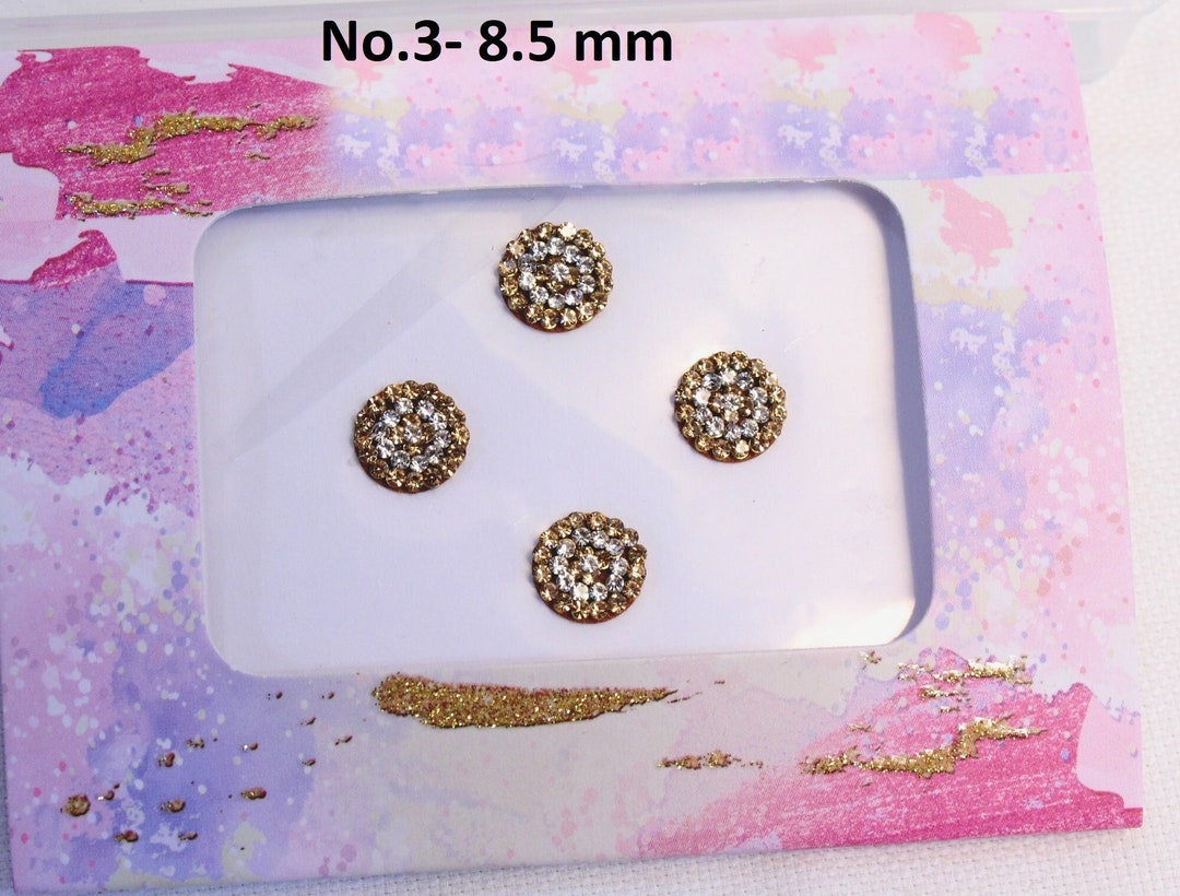 Bindi Gold Silver Round Bindis ,bridal Gold Bindis,stone Bindis,gold ...