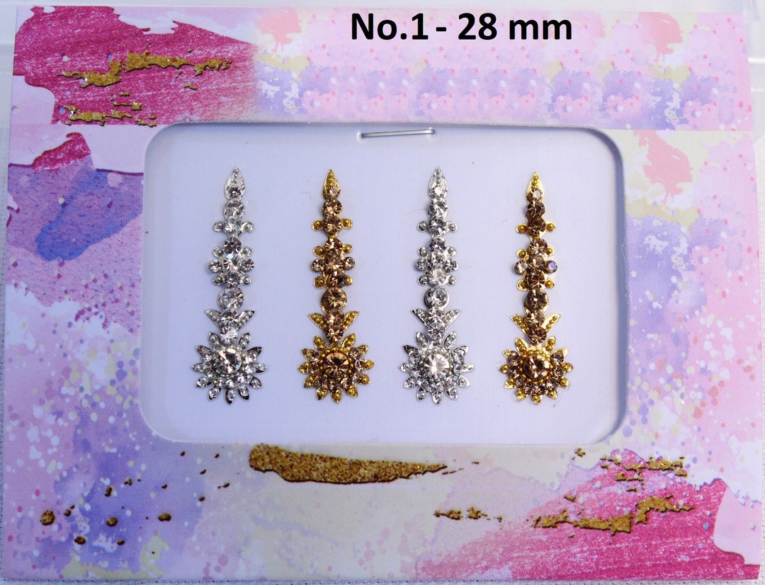 Bindi Long Gold Silver Face Bindis Jewels,long Bindis Stickers,stone ...