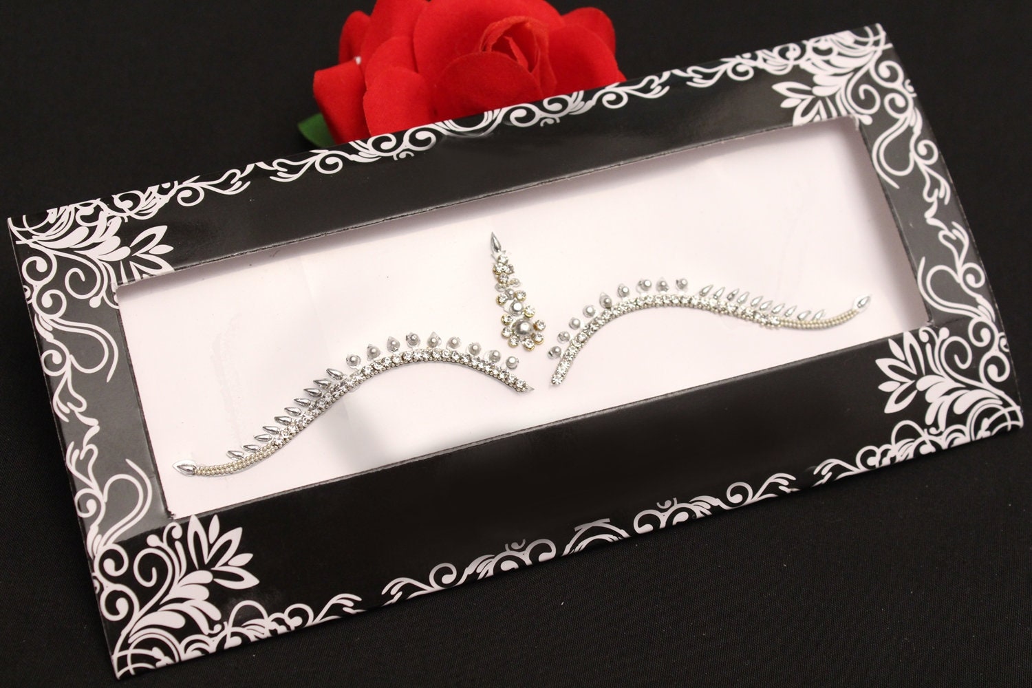 Silver Face & Body Gems Jewels/eye Forehead Tattoo Festival | Etsy