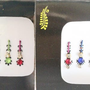 2 Packs Colored Long Face Bindi Stickers,bridal Bindis Stickers,long ...