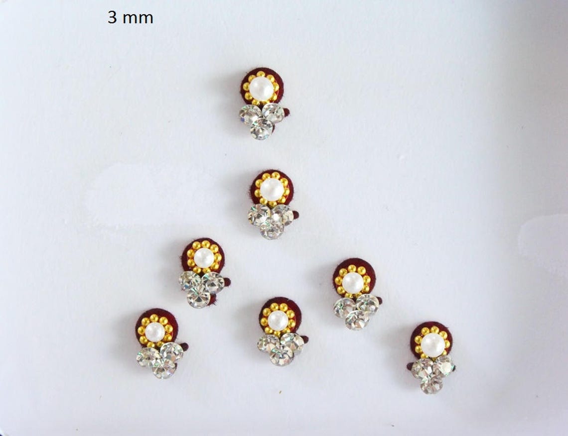 7 Maroon Round Face Stickersround Bindisvelvet Maroon | Etsy