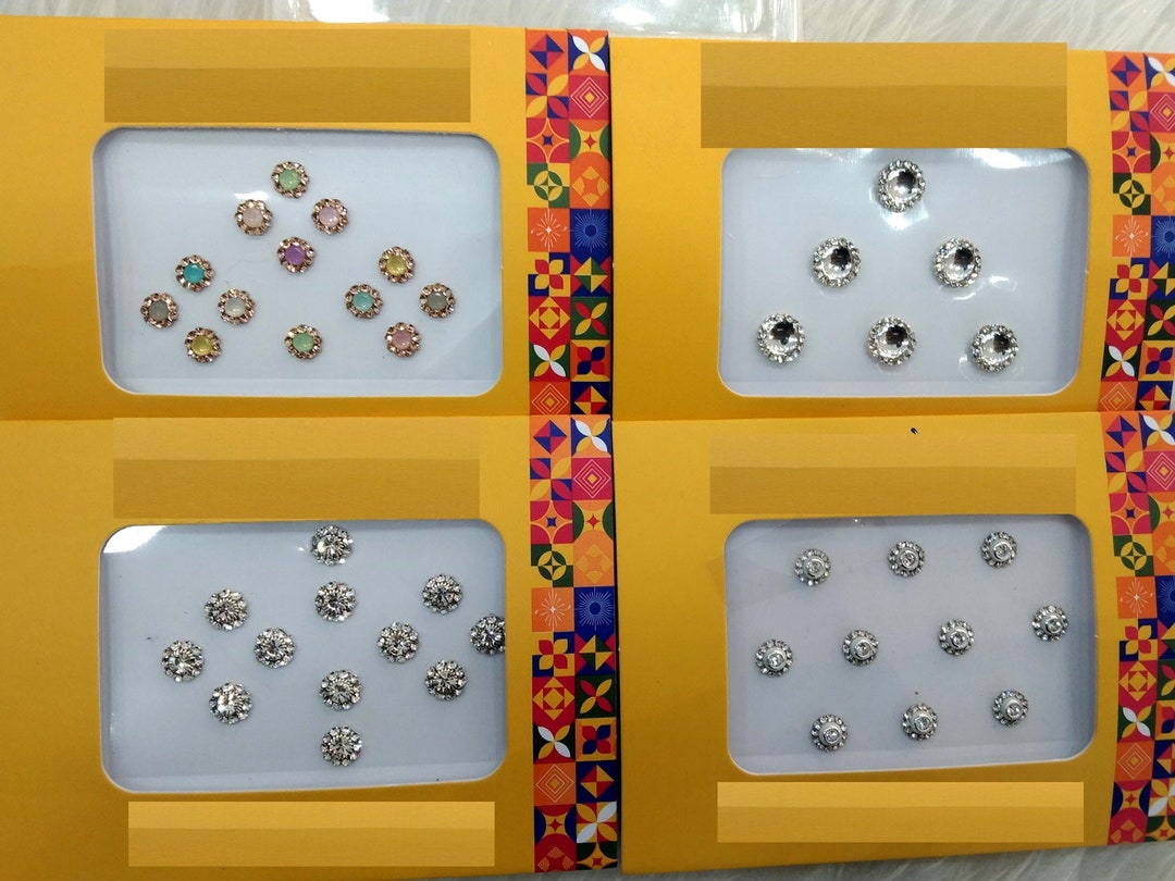 Bindi Silver Round Bindis ,bridal Gold Bindis,face Jewels Bindis,gold ...