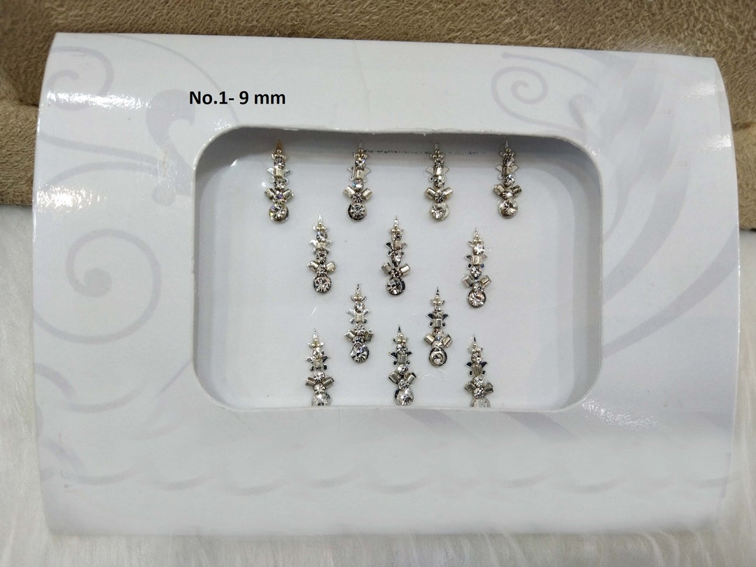 Silver Bindis Face Stickers ,wedding Bindis,stone Bindis,india Bindis ...
