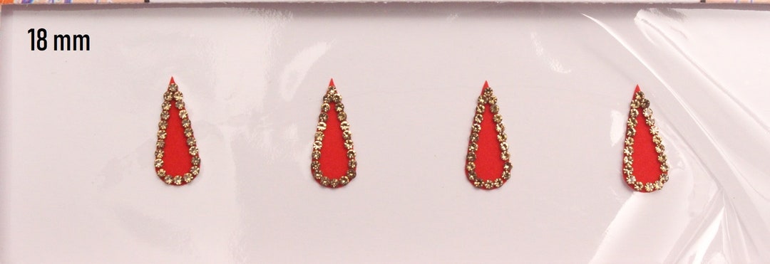 Bindis Long Red Tilak Teardrop Bindis Face Jewels,colorful Face Jewels ...