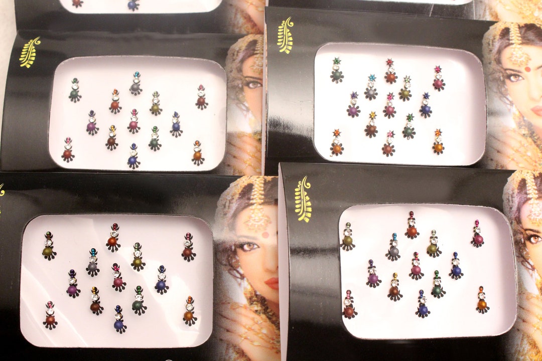 2 Packs Colored Tiny Face Tattos Bindi Stickers,bridal Bindis Stickers ...