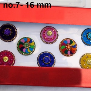 Bindis Big Round Multicolored Bridal Bindis ,indian Color Round Bindis ...