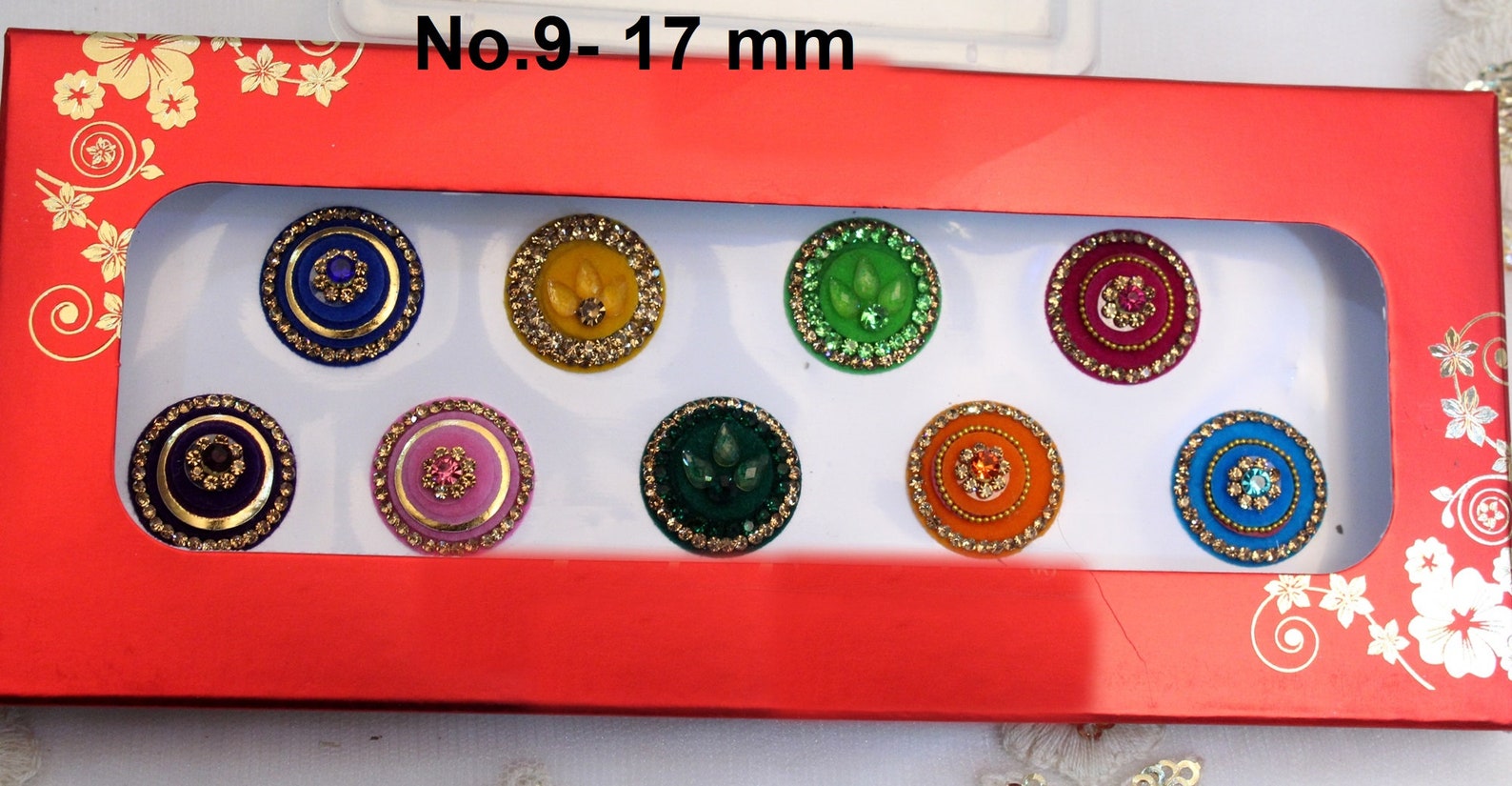 Bindis Big Round Multicolored Bridal Bindis indian Color - Etsy