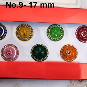 Bindis Big Round Multicolored Bridal Bindis ,indian Color Round Bindis ...