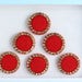 Bridal Red Round Bindis With Gold Stone Outline ,round Bindis,velvet ...