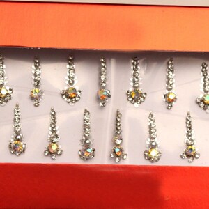 Bindis Long Silver Face Bindis Jewels,wedding Long Bindis Stickers,stone Bindis,silver Bindis ...