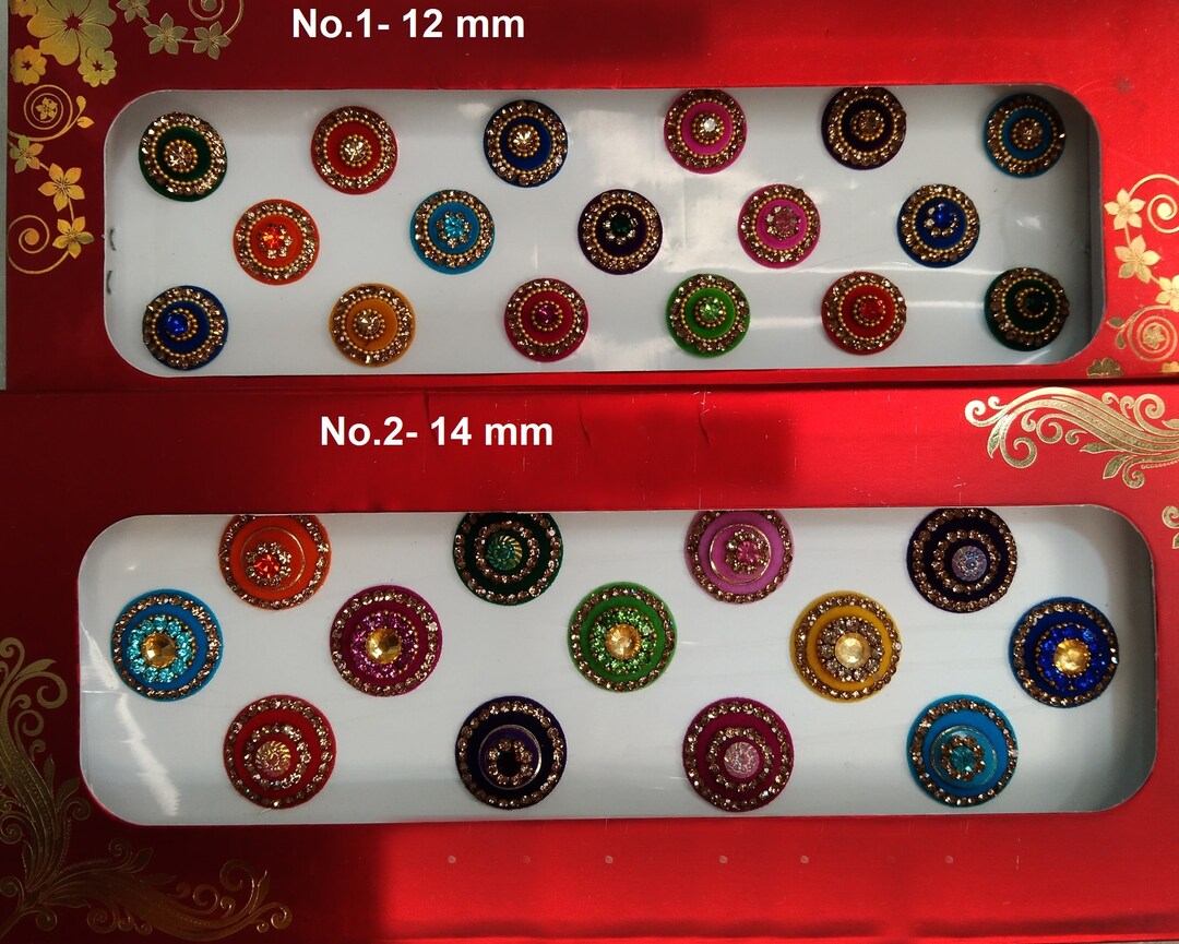 Indian Bindis Big Round Multicolor Wedding ,round Bindis,colorful ...