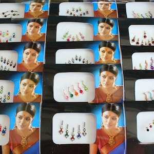 6 Packs Long Face Bindi Stickers,high Quality Bridal Long Bindis ...