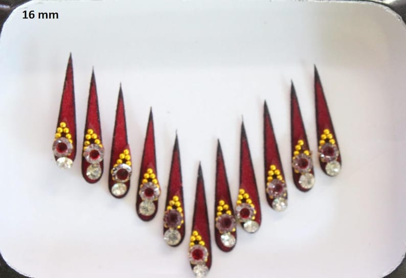 Bindis Long Tilak Dark Brown Face Bindisindia Bindis | Etsy