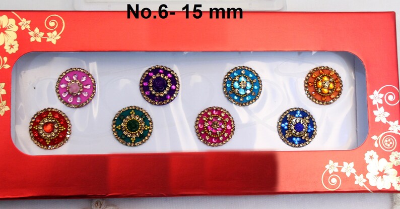 Bindis Big Round Multicolored Bridal Bindis indian Color - Etsy