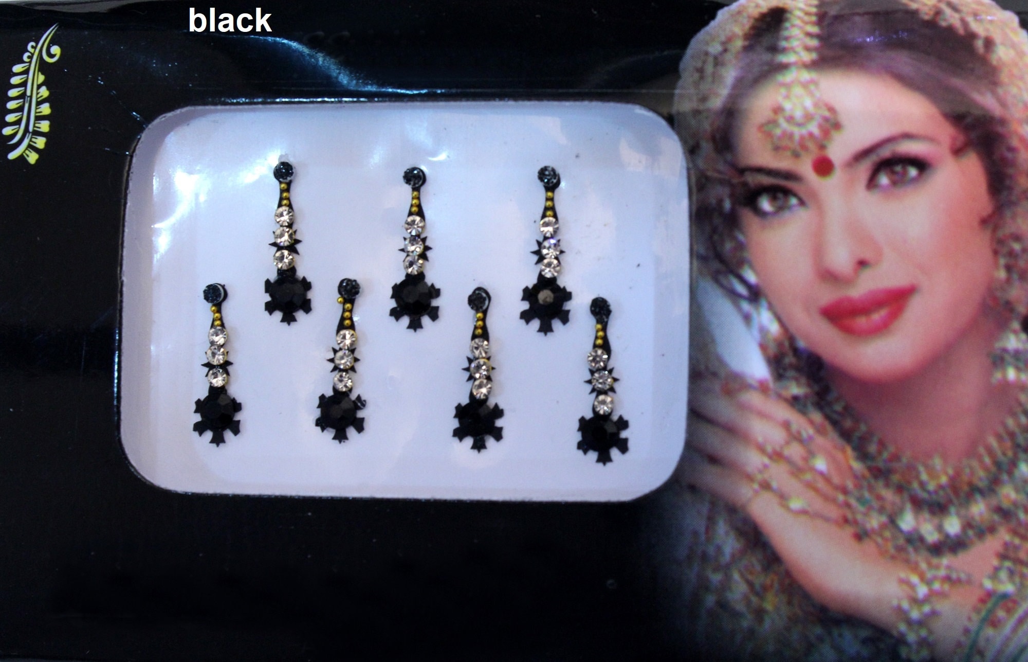 Gold/Silver/Black/Multicolor Long Face Bindi Bridal Bindis | Etsy