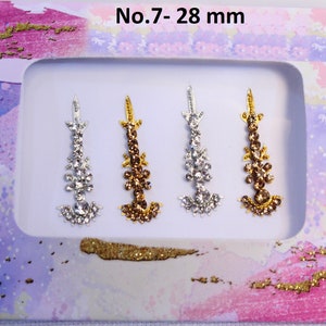 Bindi Long Gold Silver Face Bindis Jewels,long Bindis Stickers,stone ...