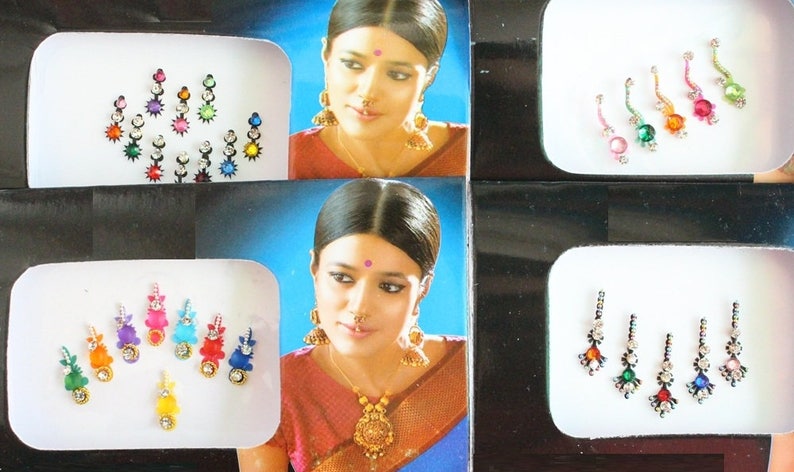 6 Packs Long Face Bindi Stickershigh Quality Bridal Long - Etsy