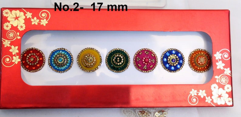 Bindis Big Round Multicolored Bridal Bindis indian Color - Etsy