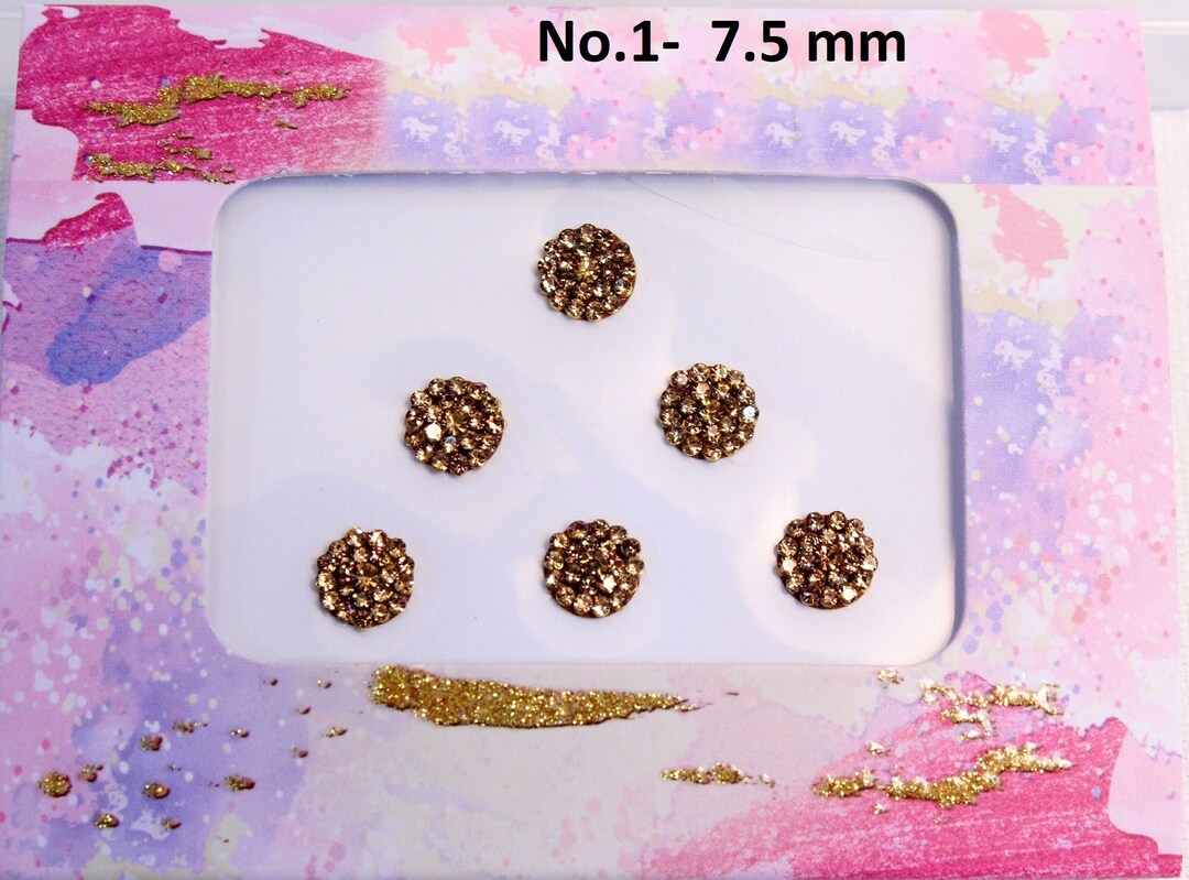 Bindi Gold Round Bindis ,bridal Gold Bindis,stone Bindis,gold Face ...