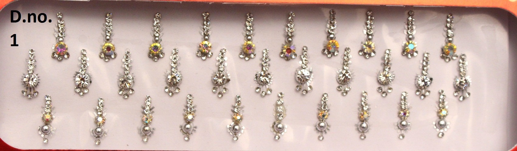 Bindis Long Silver Face Bindis JewelsWedding Long Bindis | Etsy