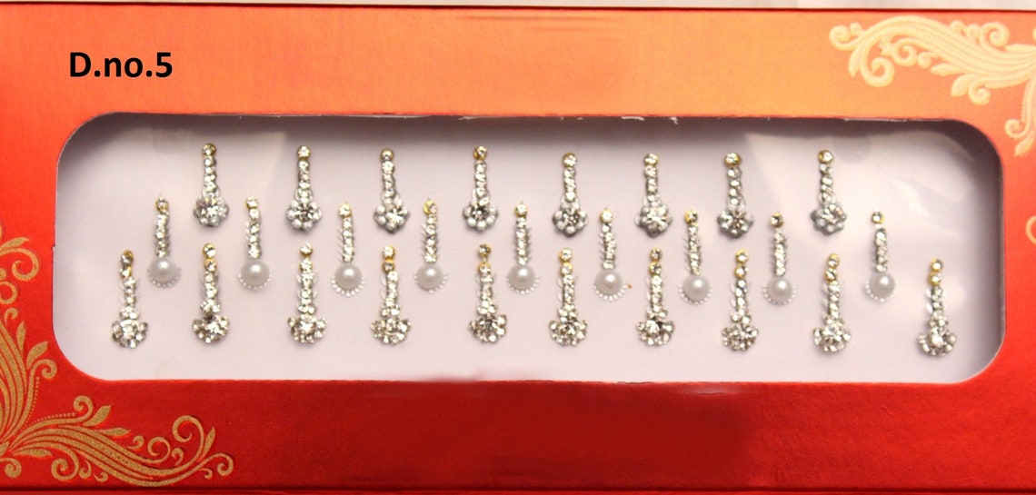 Bindis Long Silver Face Bindis JewelsWedding Long Bindis | Etsy