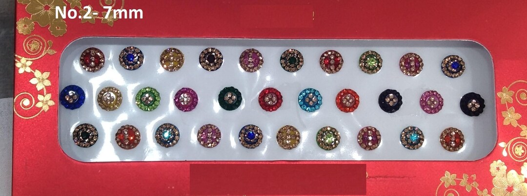Indian Bindis Round Multicolor Wedding ,round Bindis,colorful Bindis ...