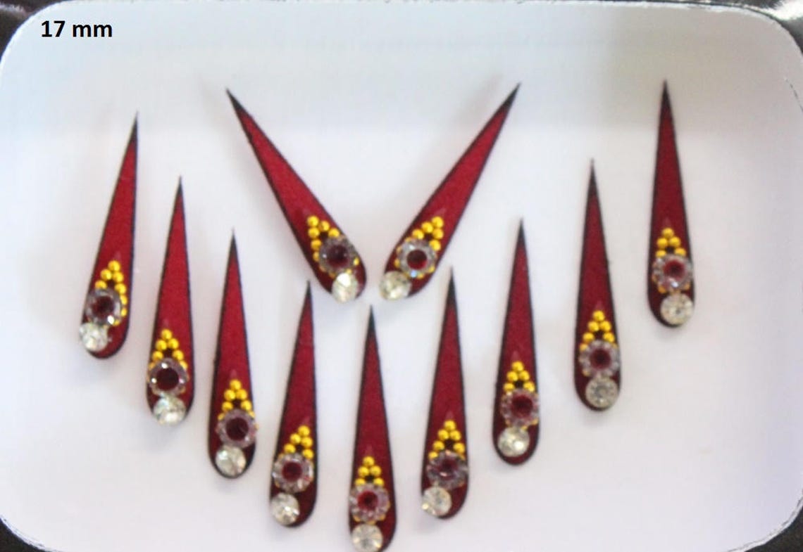 Dark Brown Teardrop Bindis: Indian Forehead Stickers - Etsy