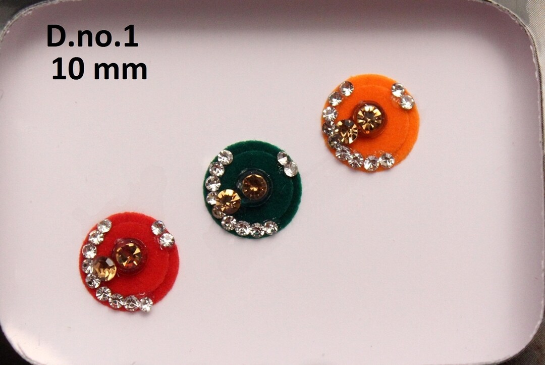Colorful Round Velvet Bindis: Self Adhesive Face Jewels - Etsy