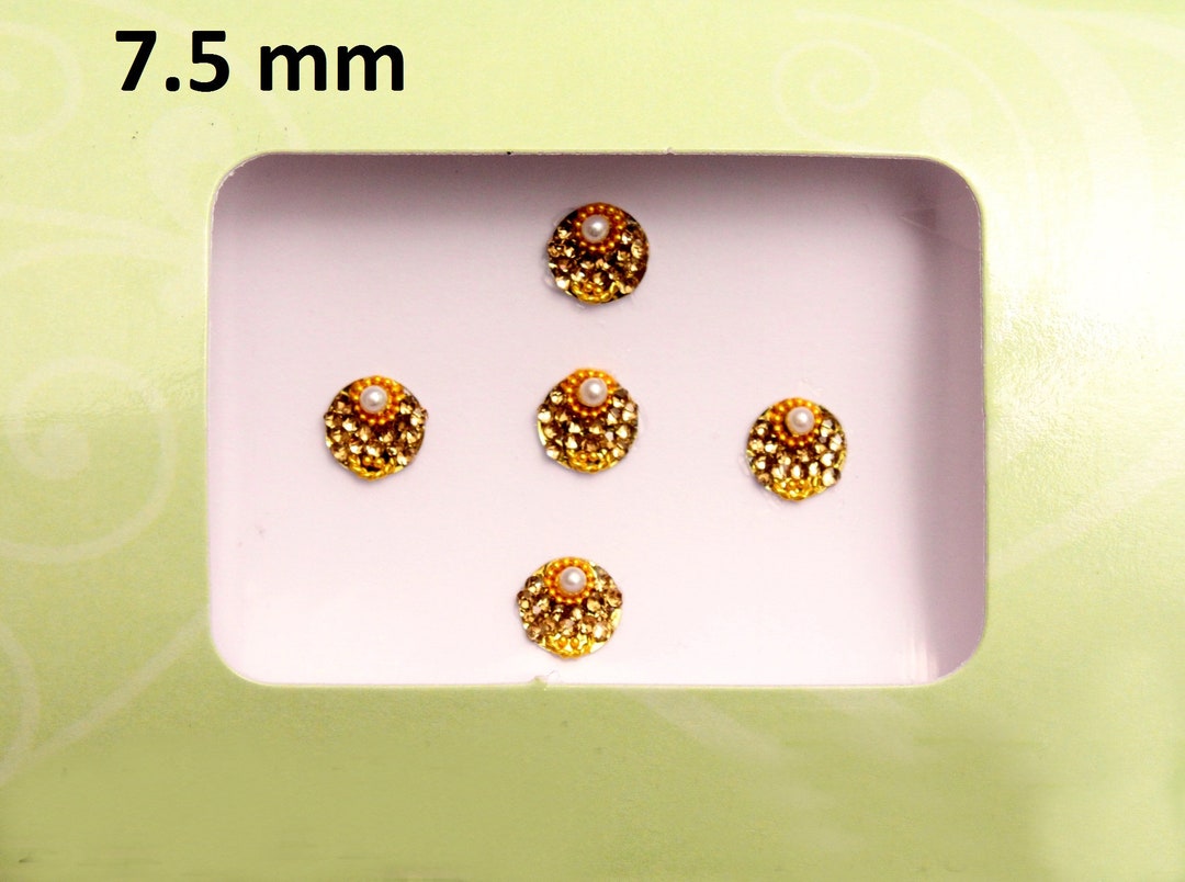 Bindi Gold Round Bindis ,bridal Gold Bindis,stone Bindis,gold Face ...