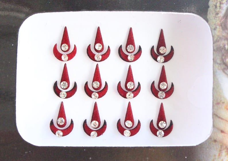 Half Moon and Tilak Bindis Forehead Stickerschand Bindis - Etsy