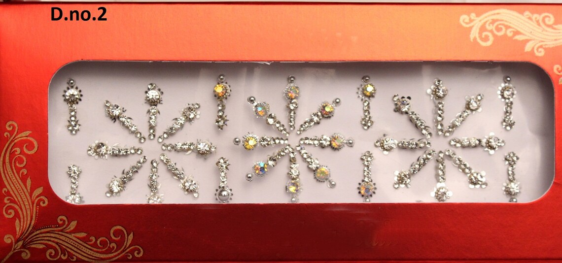 Bindis Long Silver Face Bindis JewelsWedding Long Bindis | Etsy