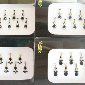 Gold/silver/black Long Face Bindi Stickers,bridal Bindis Stickers,long ...