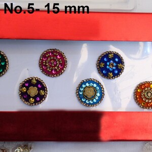 Bindis Big Round Multicolored Bridal Bindis ,indian Color Round Bindis ...