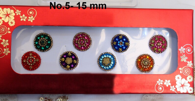 Bindis Big Round Multicolored Bridal Bindis indian Color - Etsy